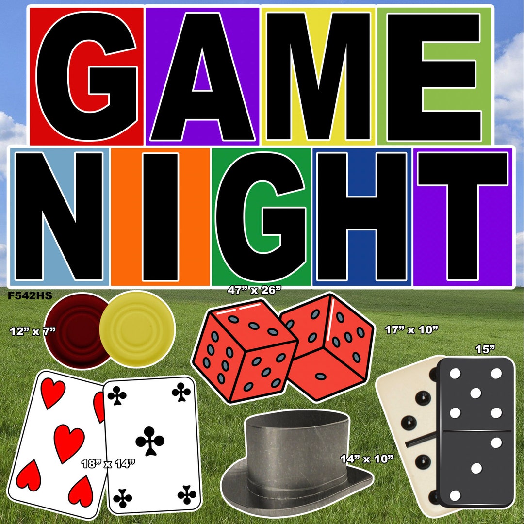 Game Night Sign & Flair Yard Cards (F542HS) - Etsy