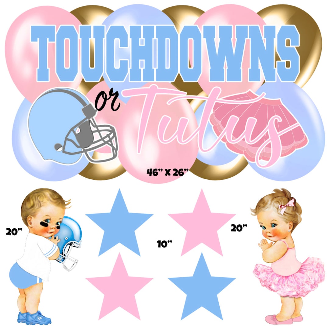 Touchdowns or Tutus? Gender Reveal Yard Cards Options - Etsy
