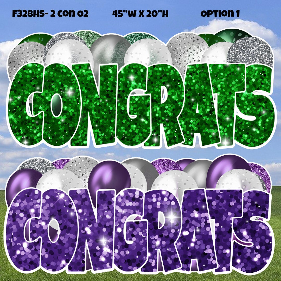 CONGRATS Half Sheet 2 per Half Sheet Yard Cards - Etsy