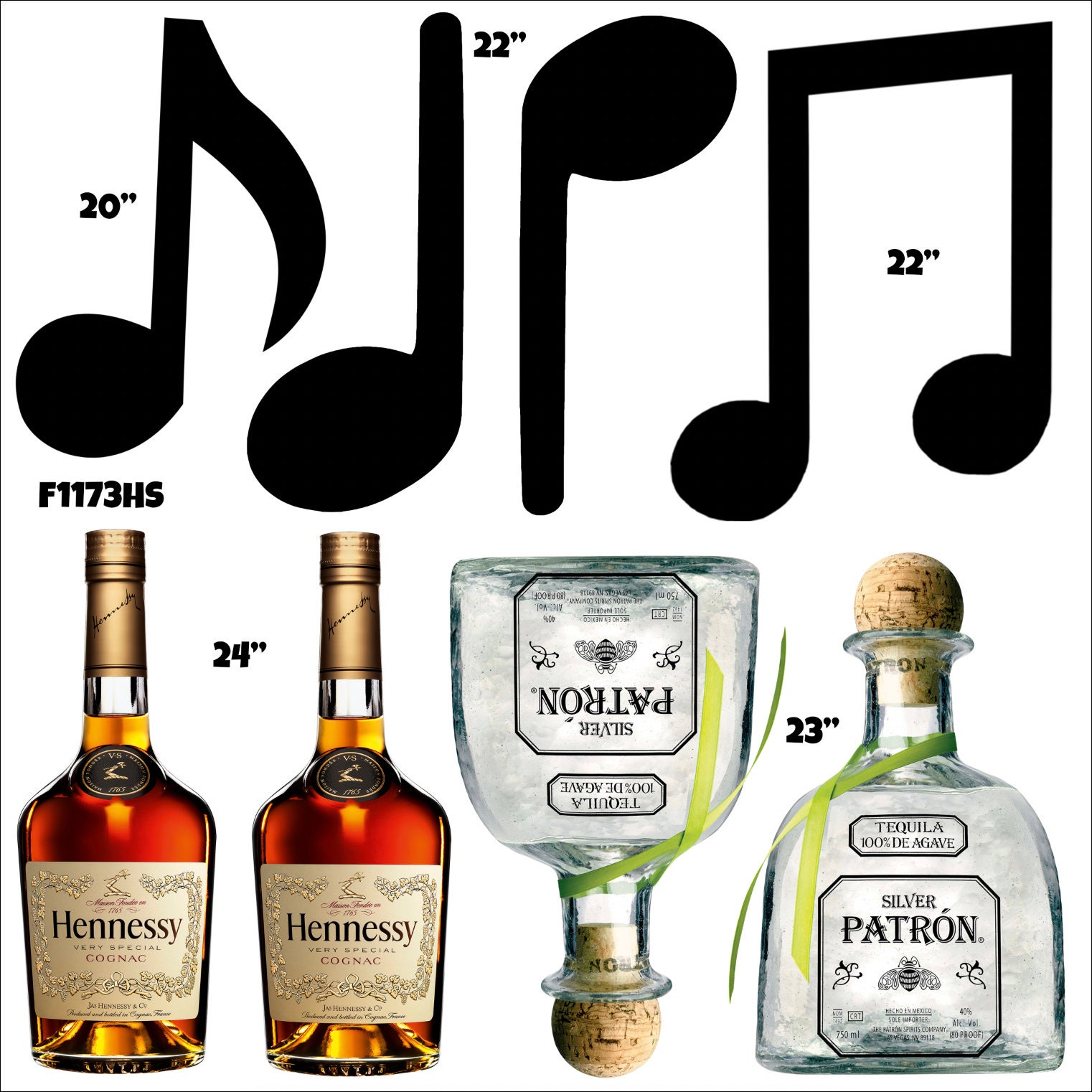 Music Notes & Liquor Bottles Yard Cards F1173HS - Etsy