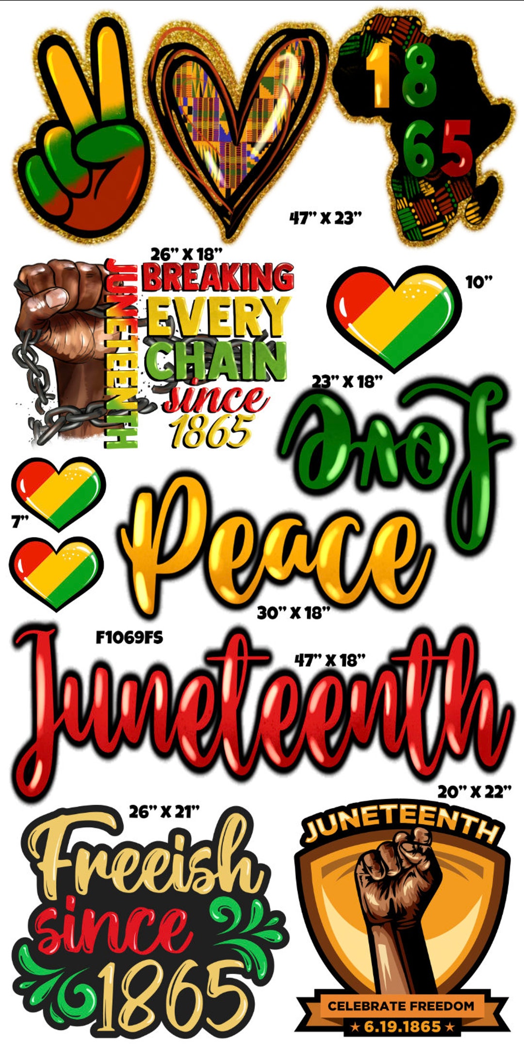 Juneteenth June 19th Full Sheet Flair Yard Cards (F1069FS) - Etsy