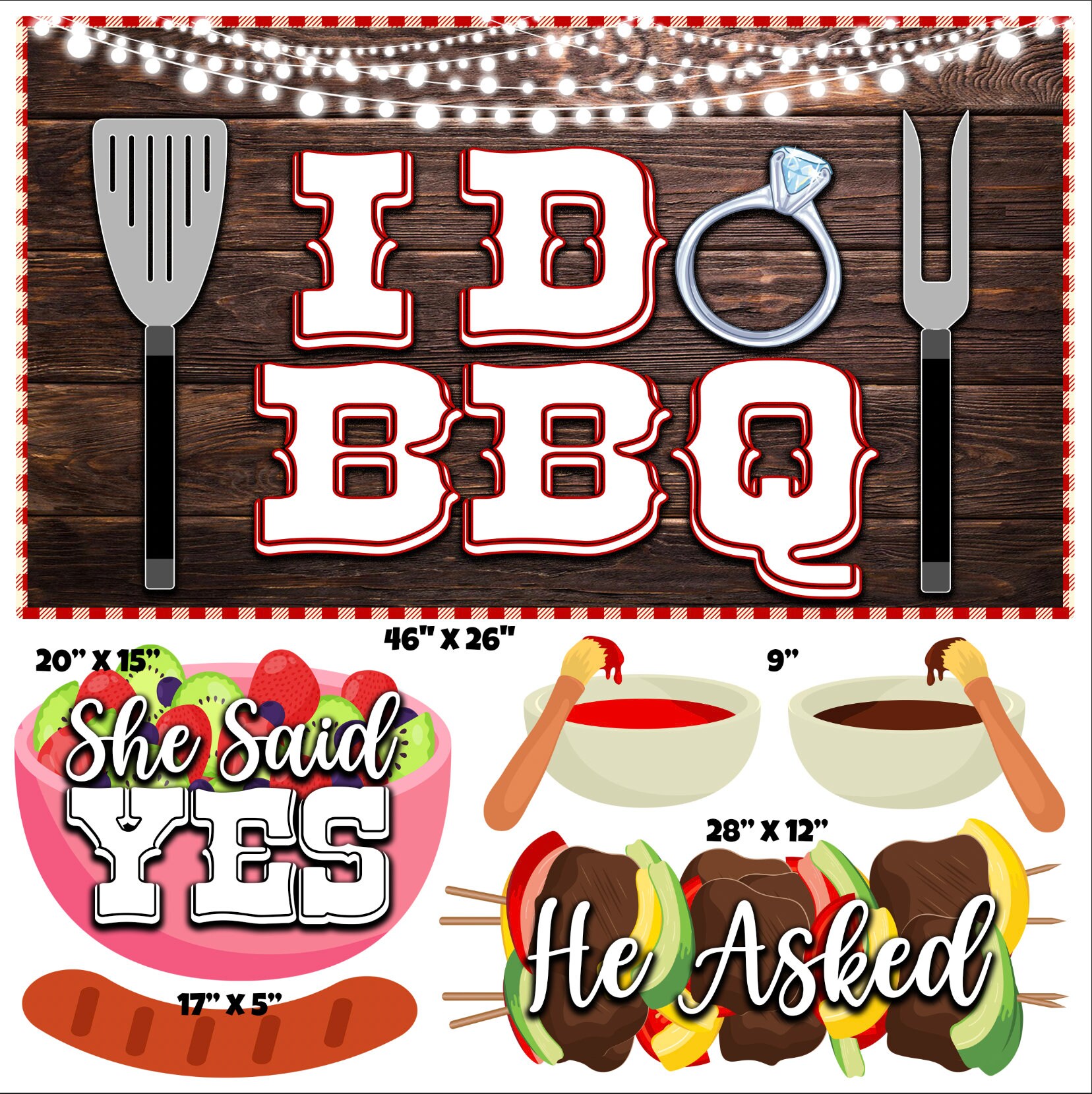 I Do BBQ Sign and Flair Full or Half Sheet Options Yard Card - Etsy