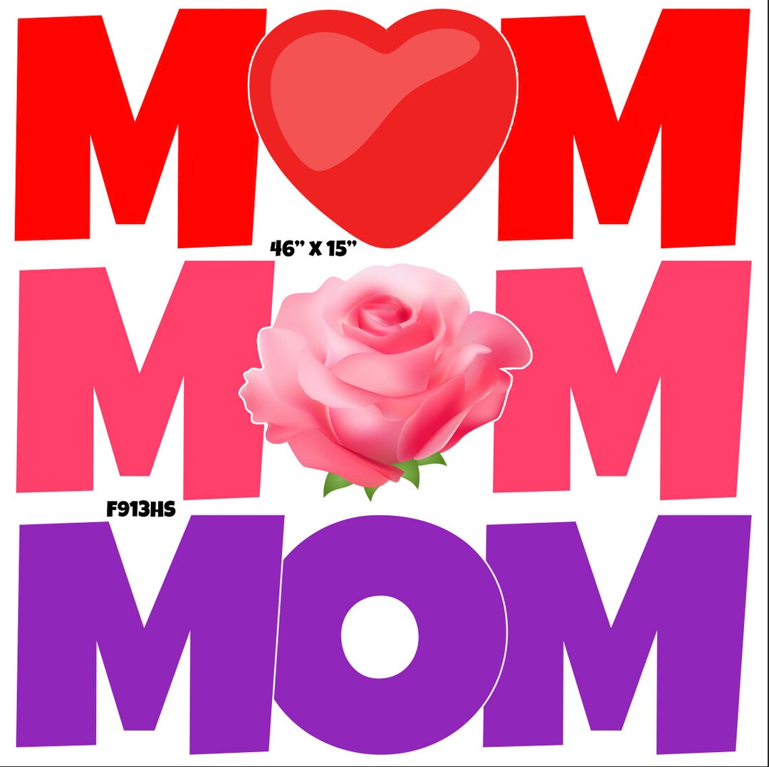 3 MOM Signs Red, Pink, Purple Heart Rose Yard Cards (F913HS) - Etsy