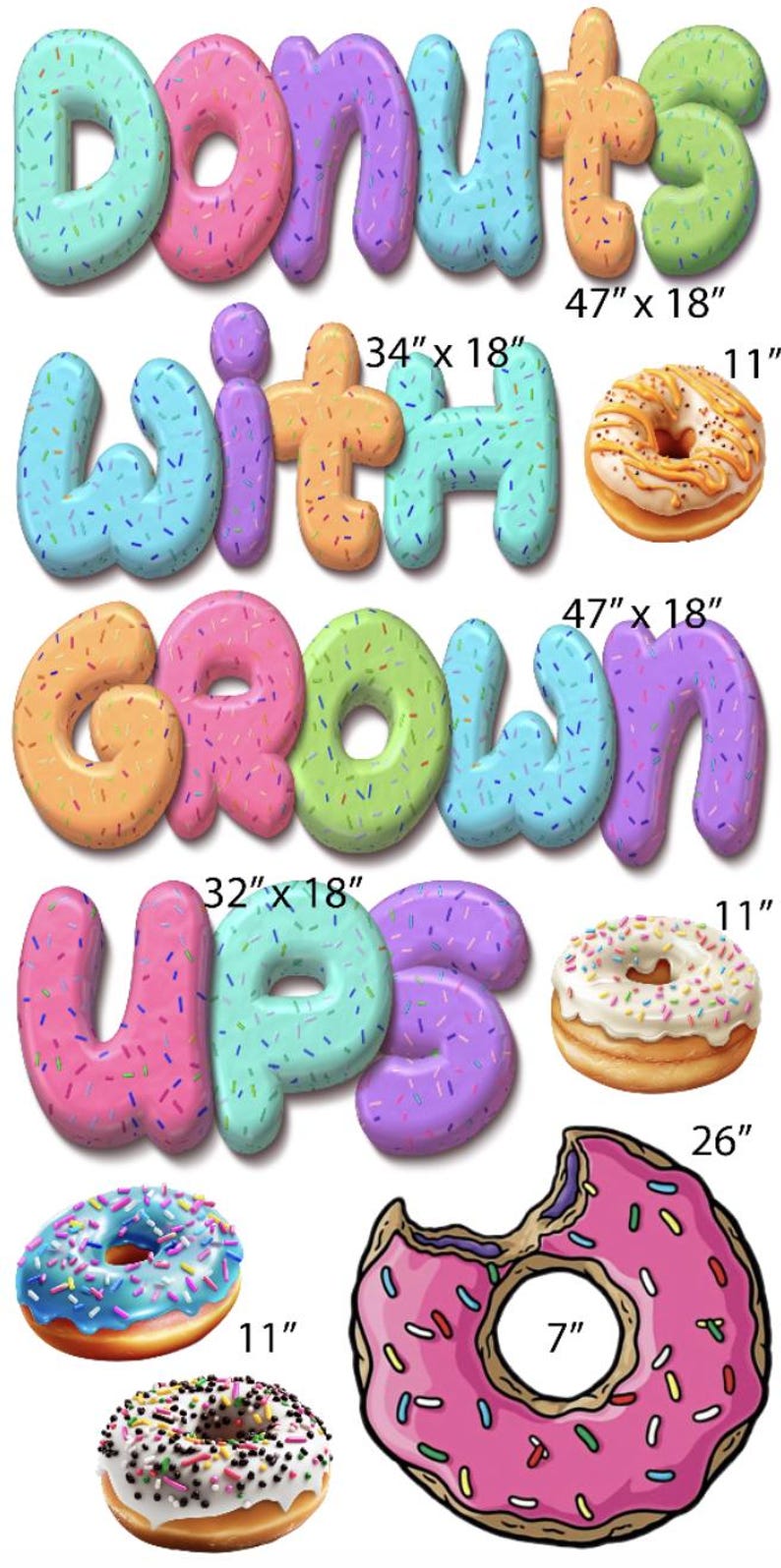 Donuts With Grown Ups EZ Set & Large Photo Frame Donut Yard Cards ...
