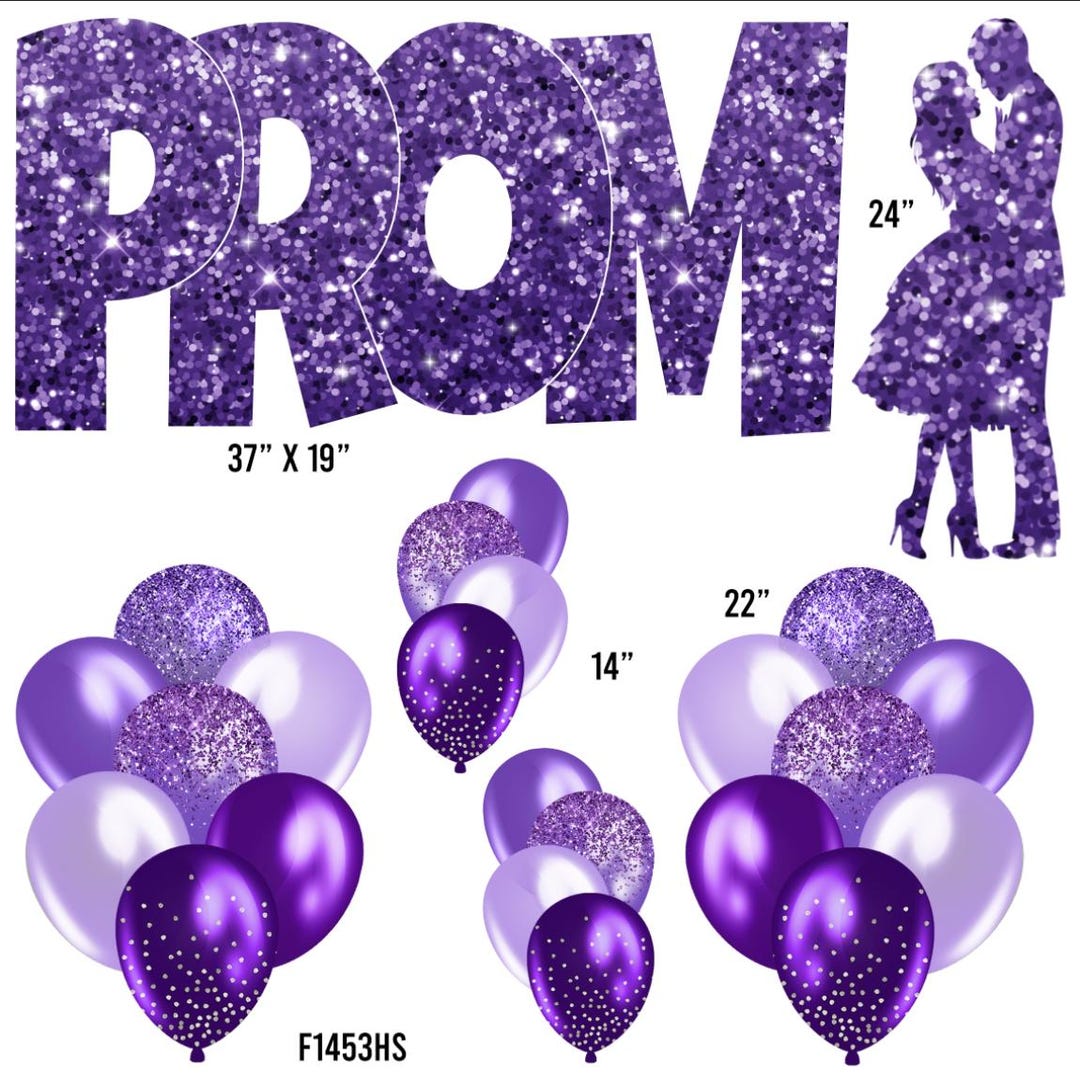 Prom Sign Purple Balloons Couple Dancing Yard Card (F1453HS) - Etsy