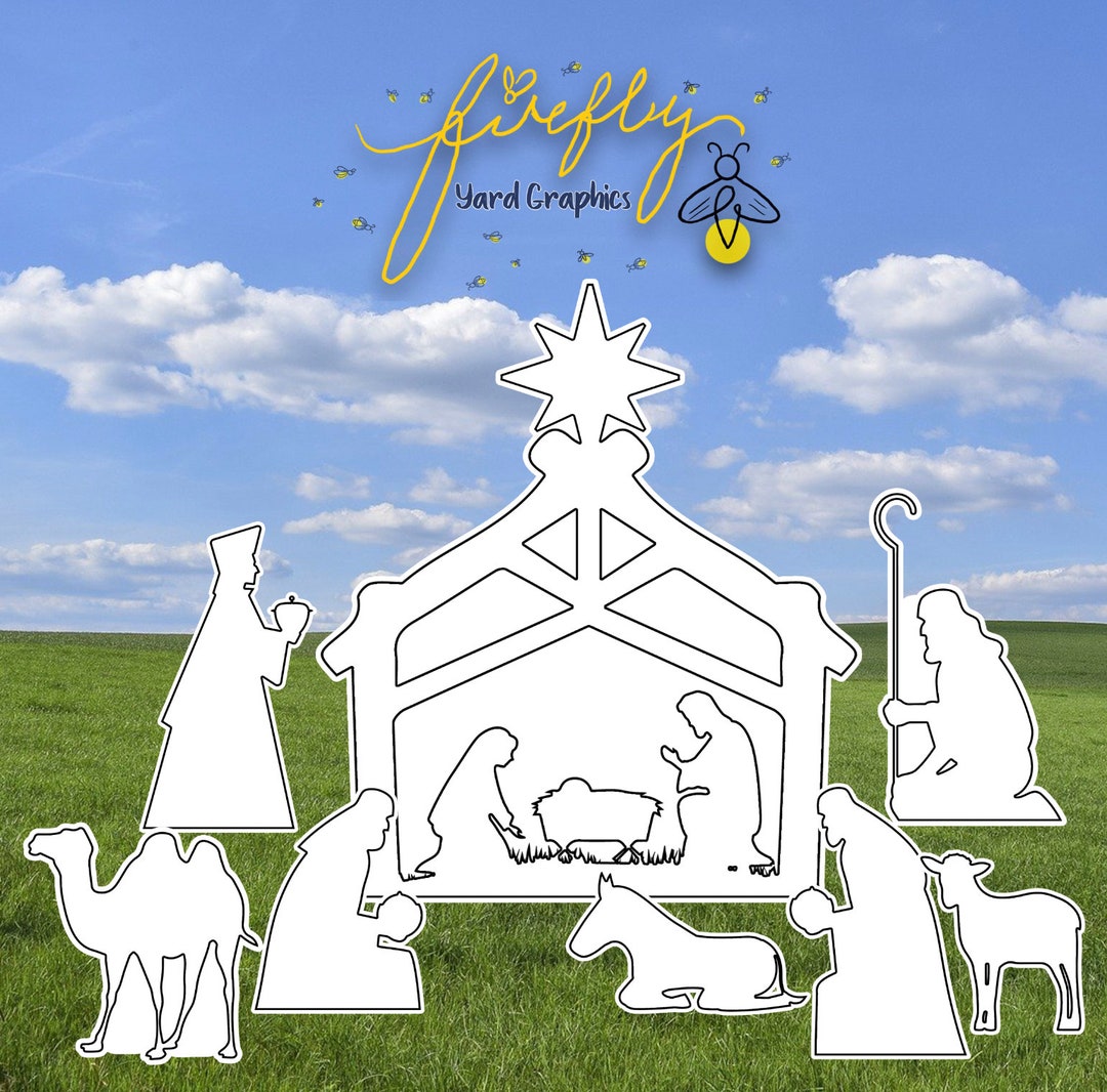 Christmas Nativity Silhouette Yard Cards (F514FS) - Etsy