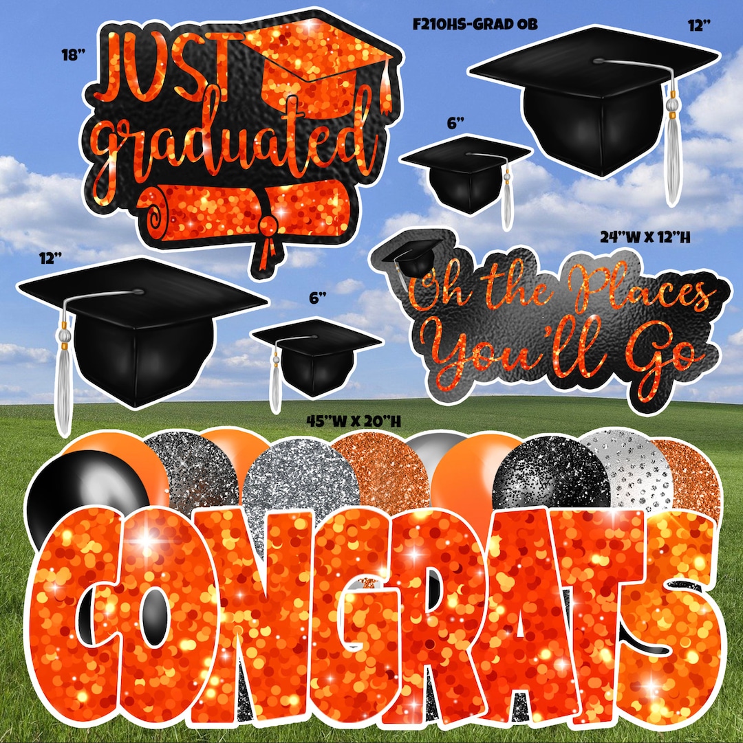 Graduation Sign & Cap Sets Half Sheet Color Options Yard Cards - Etsy