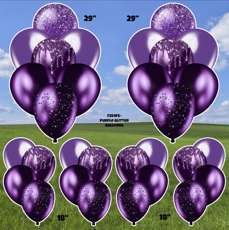 Deep Purple Balloons Yard Cards F284HS - Etsy
