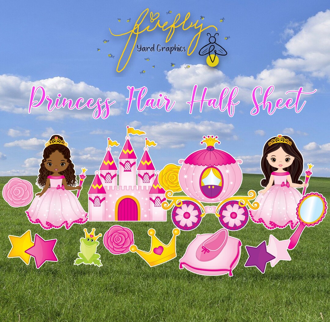 Princess Flair Pink Theme Yard Cards (F042HS) - Etsy