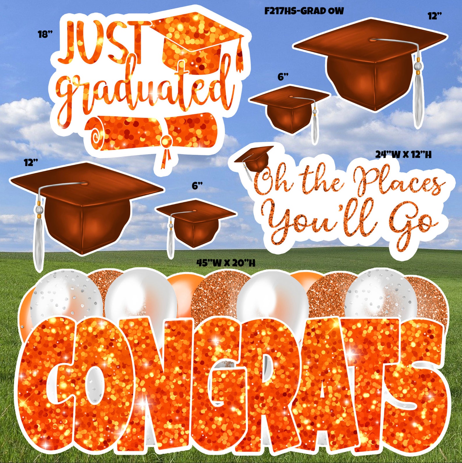 Graduation Sign & Cap Sets Half Sheet Color Options Yard Cards | Etsy