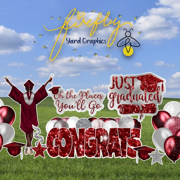 Maroon and White Graduation Decorations - Etsy