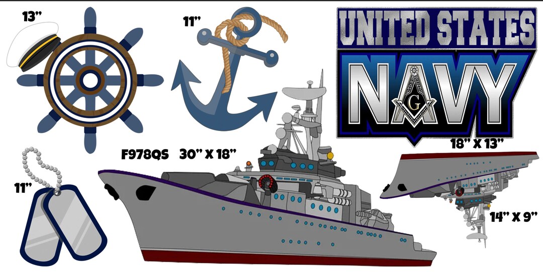 US Navy Theme Flair Quarter Sheet Yard Cards - Etsy