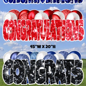 CONGRATS & CONGRATULATIONS Sign Set of 4 Color/styles Yard Cards - Etsy