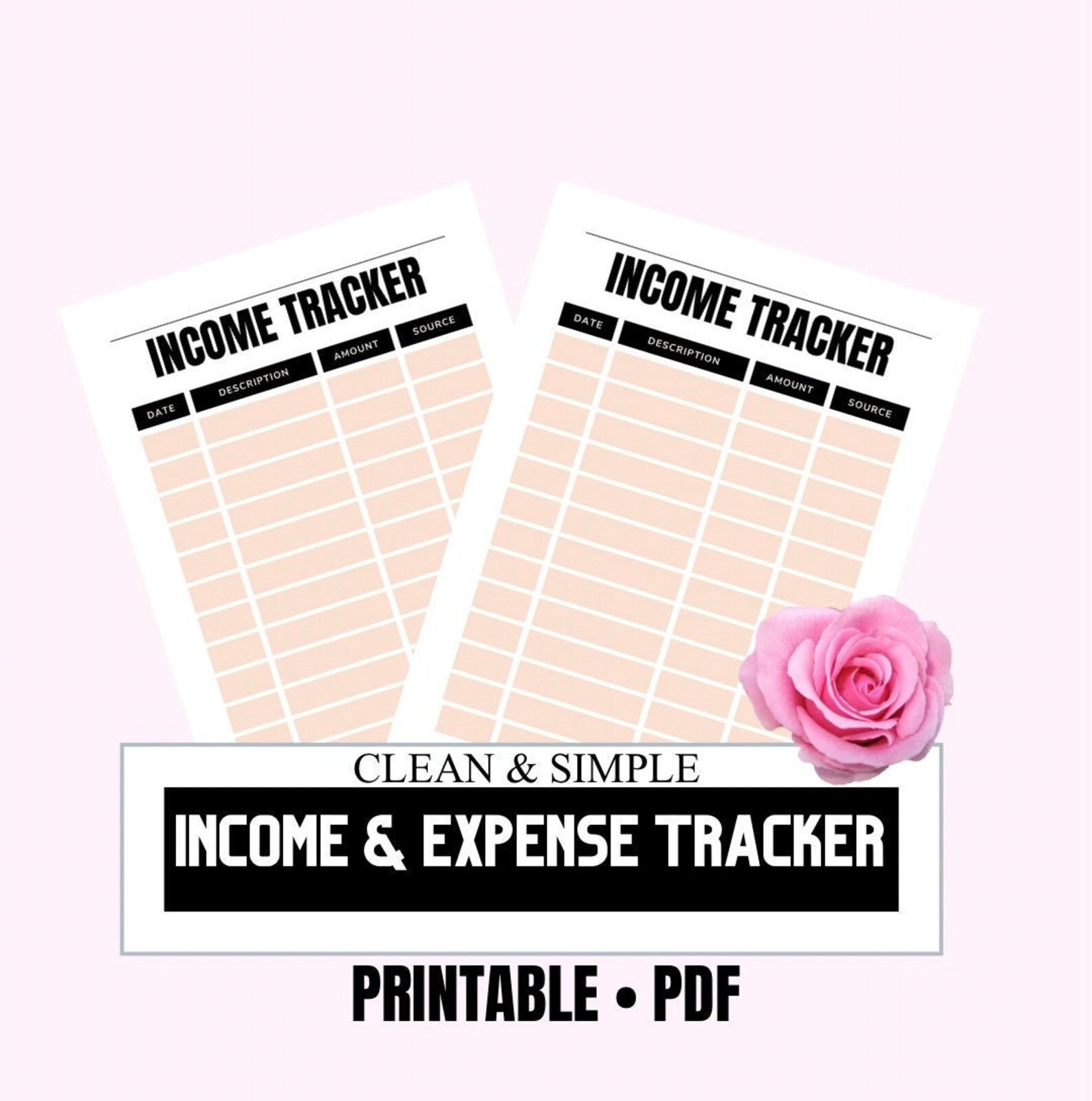 Expense & Income Tracker Printable PDF, Organizing Printables PDF ...