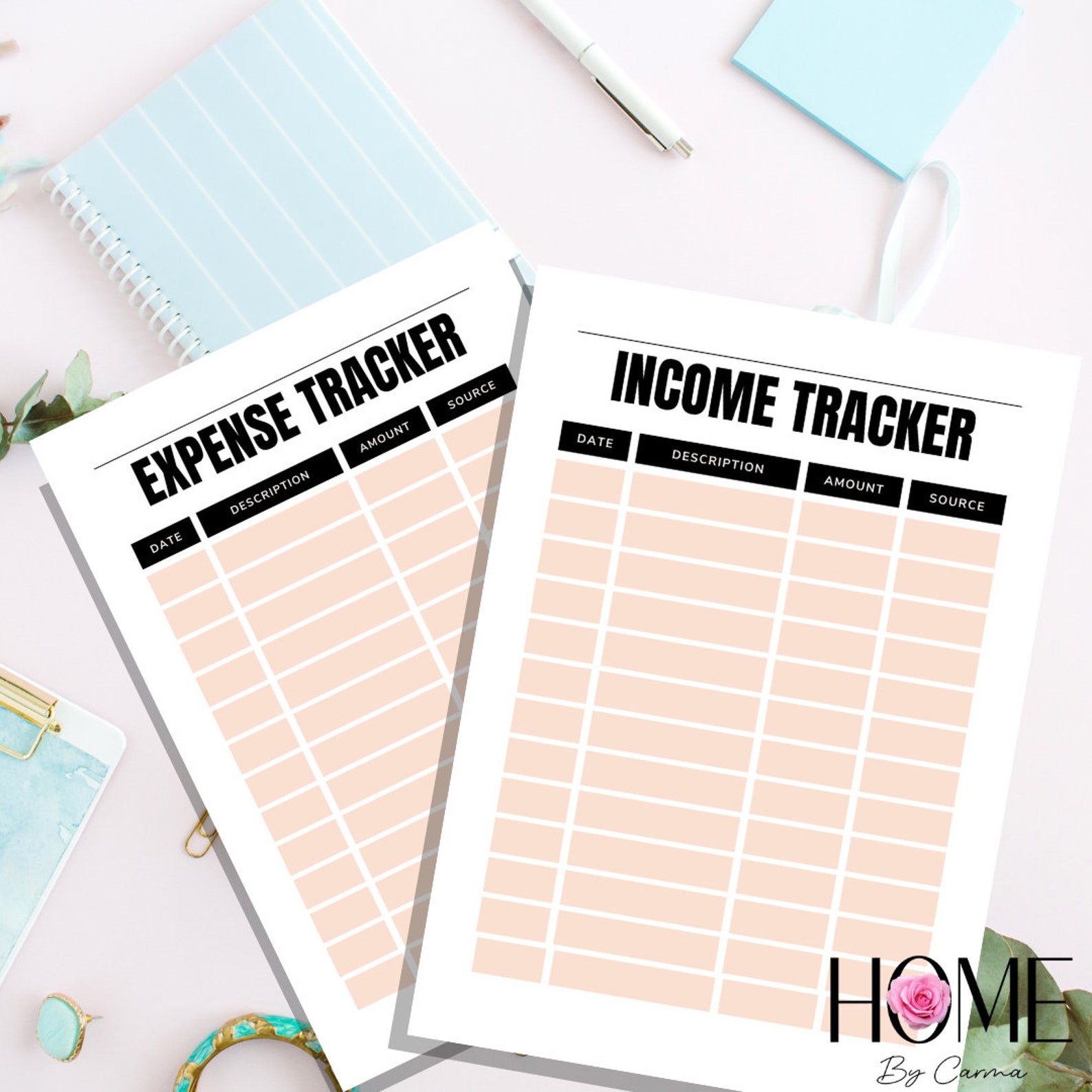 Expense & Income Tracker Printable PDF, Organizing Printables PDF ...