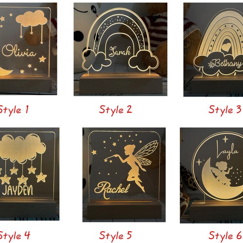 Personalised Night Light Baby Gift Custom Name Nursery Night - Etsy