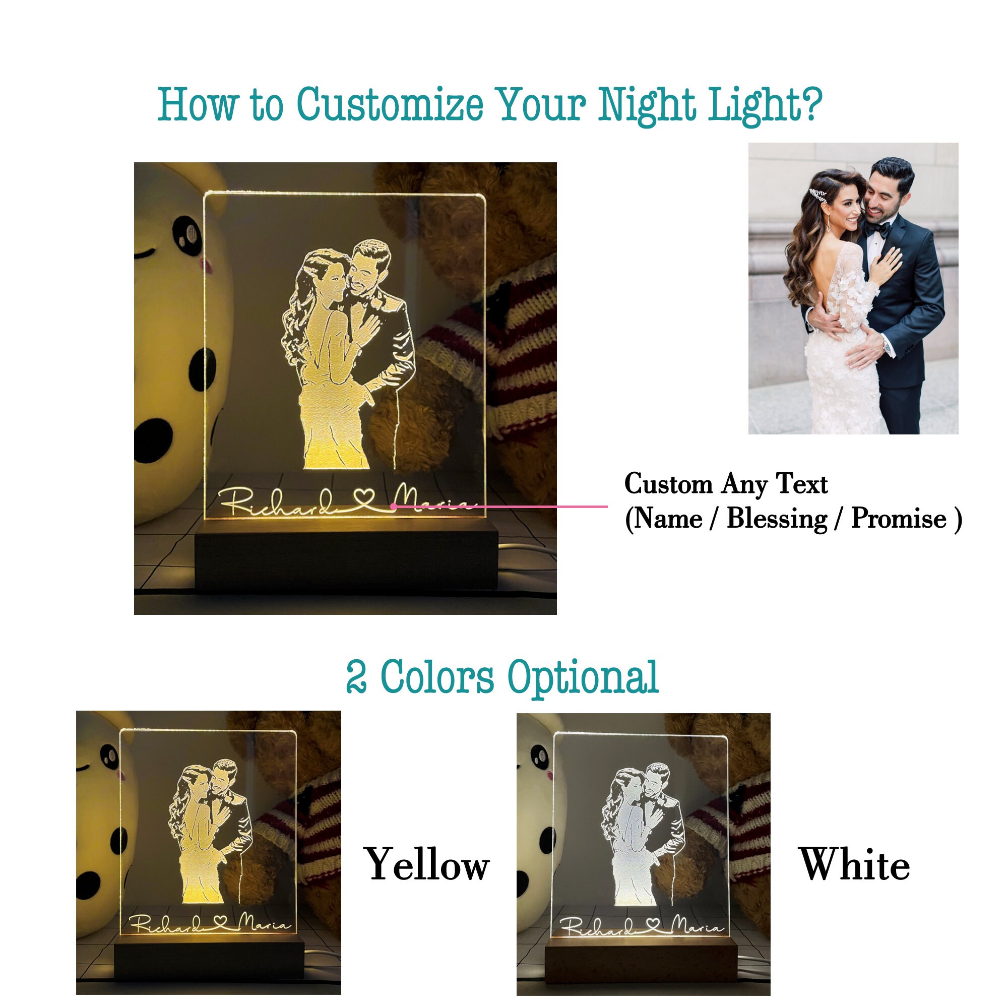 Personalized Photo 3D Lamp Custom Photo Desk Lamp Picture - Etsy UK