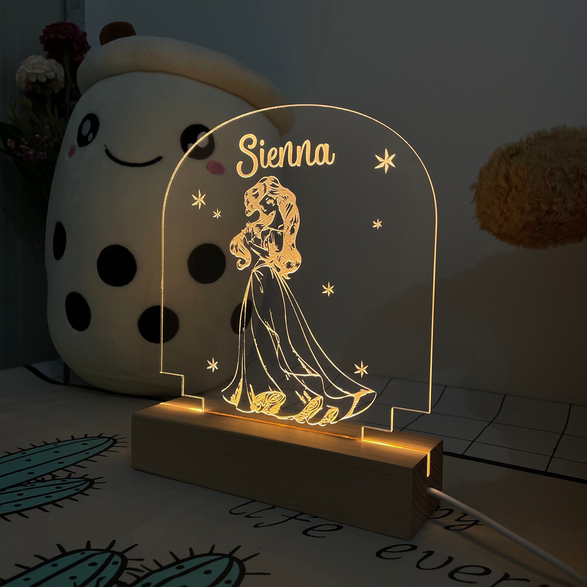 Personalized Princess Fairy Night Light Table Lamp for Kids | Etsy