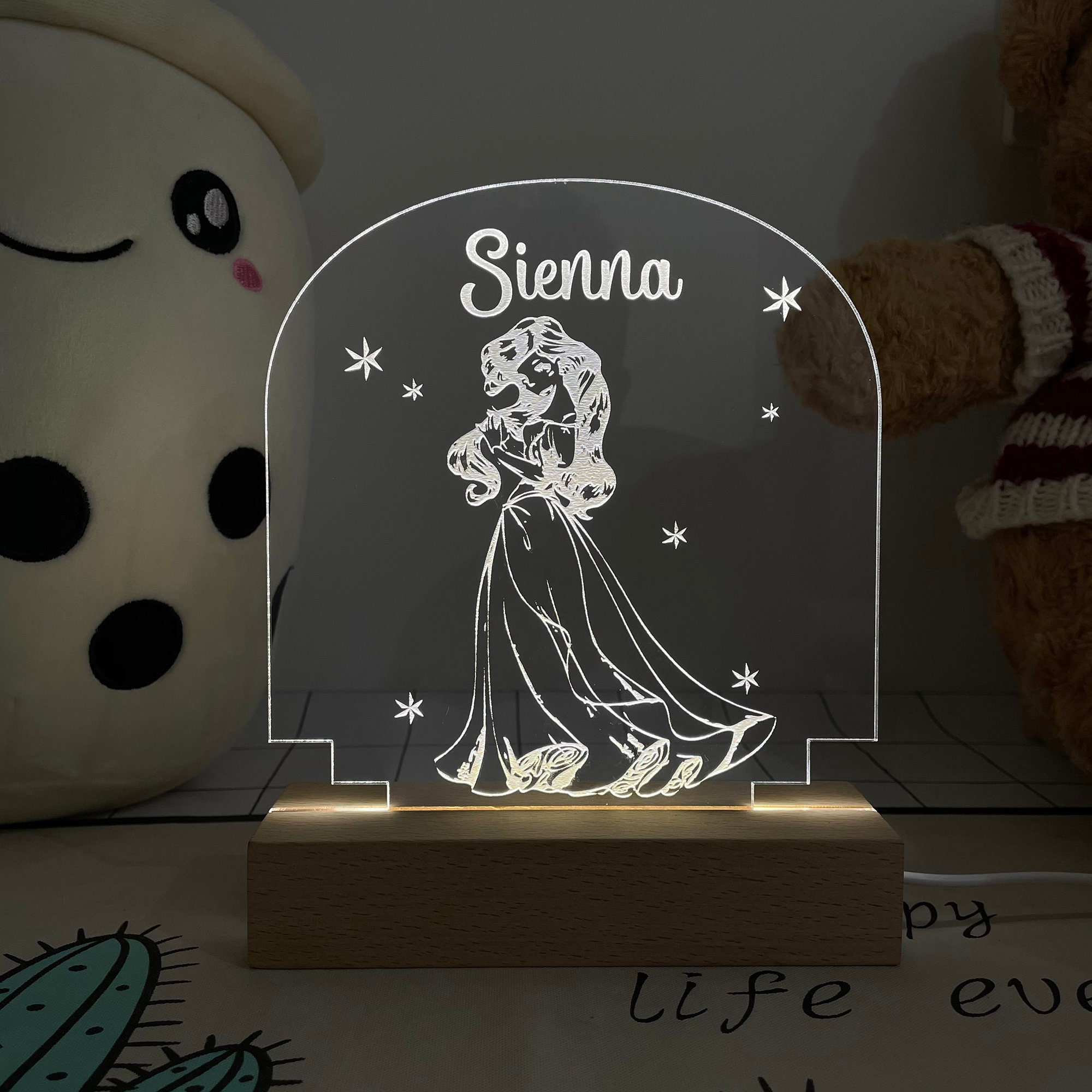 Personalized Princess Fairy Night Light Table Lamp for Kids | Etsy