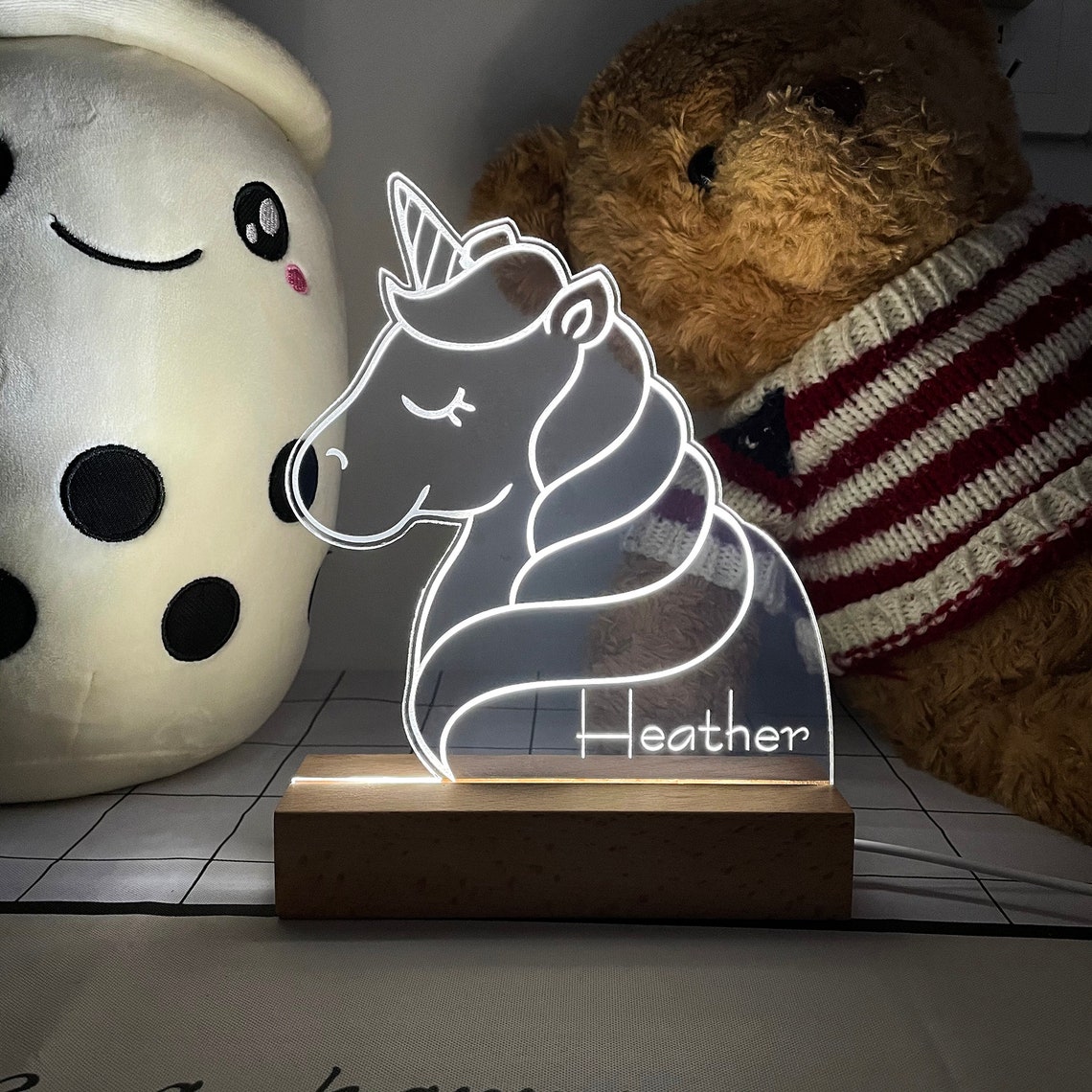 Custom 3D Illusion Desk Lamps, Personalized Gift for Her, 3D Lamp Desk ...
