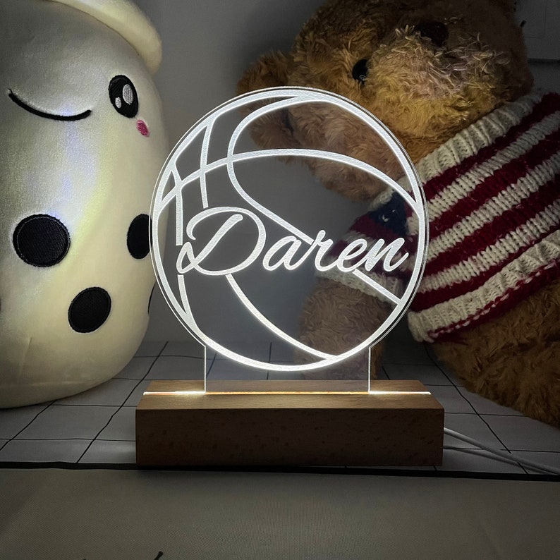 Personalized 3D Illusion Lamp Basketball 3D Lamp Desk Lamp - Etsy