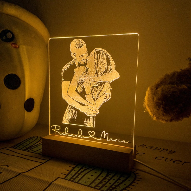 Photo Lamp Night Light, Picture Lamp, Portrait Night Light, 3d Photo ...