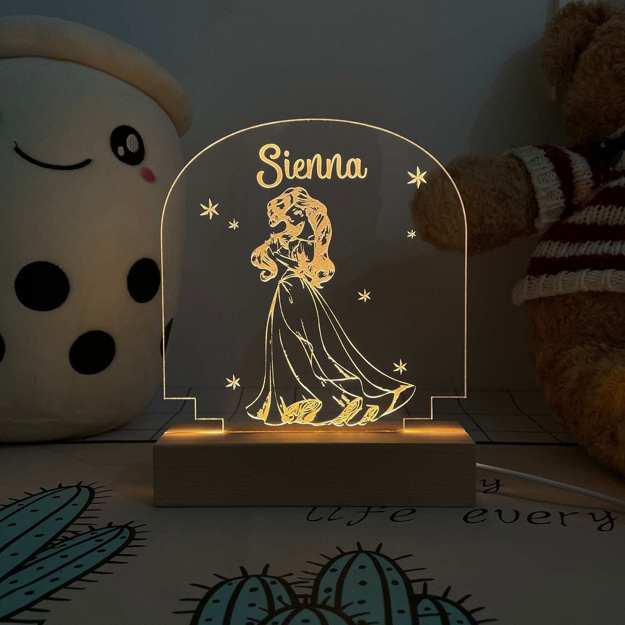 Personalized Princess Fairy Night Light Table Lamp for Kids | Etsy