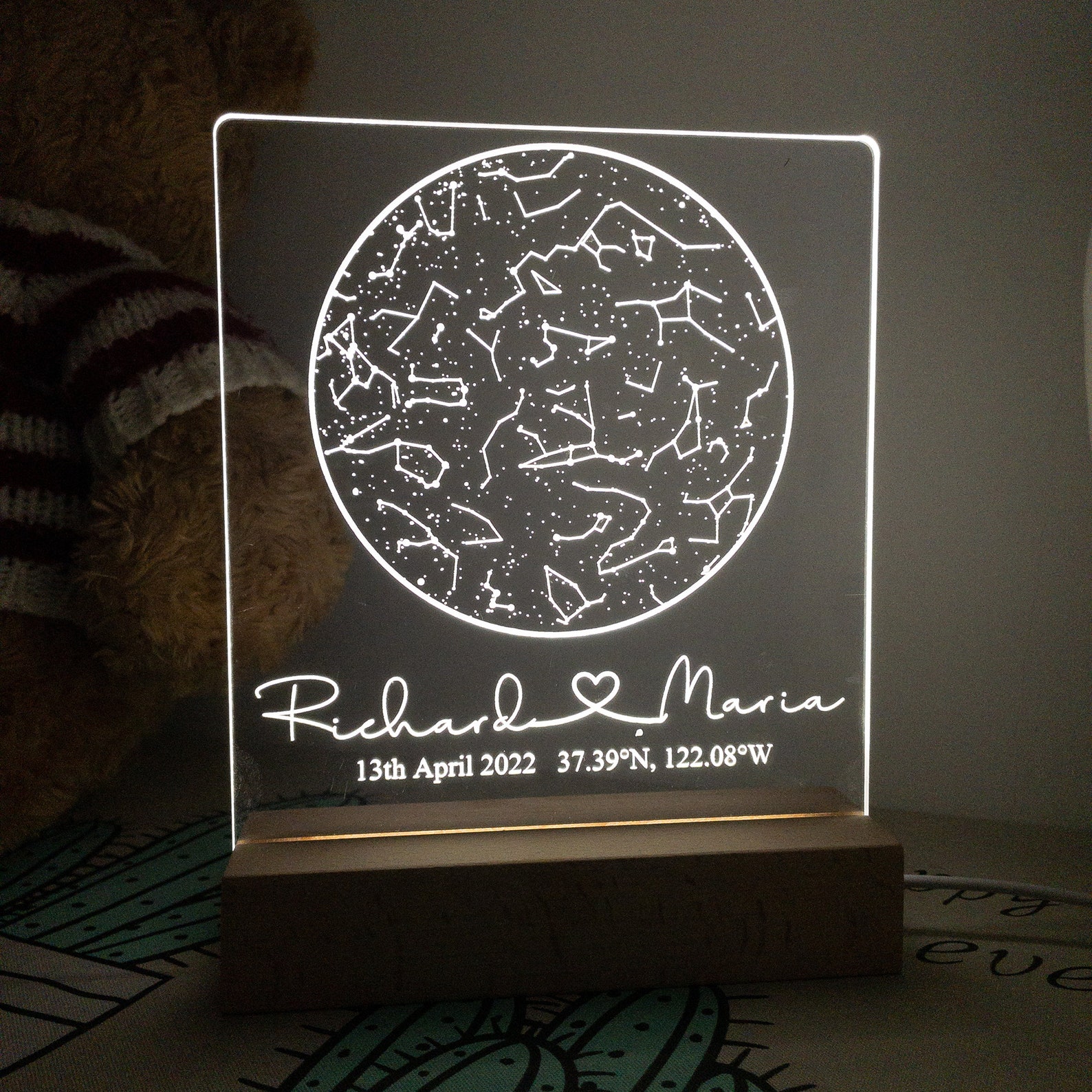 Custom Star Map Night Light Night Sky Constellation Map Night - Etsy