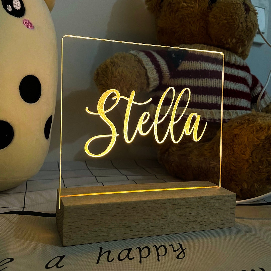 Name Night Light, Personalized Night Light, Custom Name Lamp, Bedroom ...