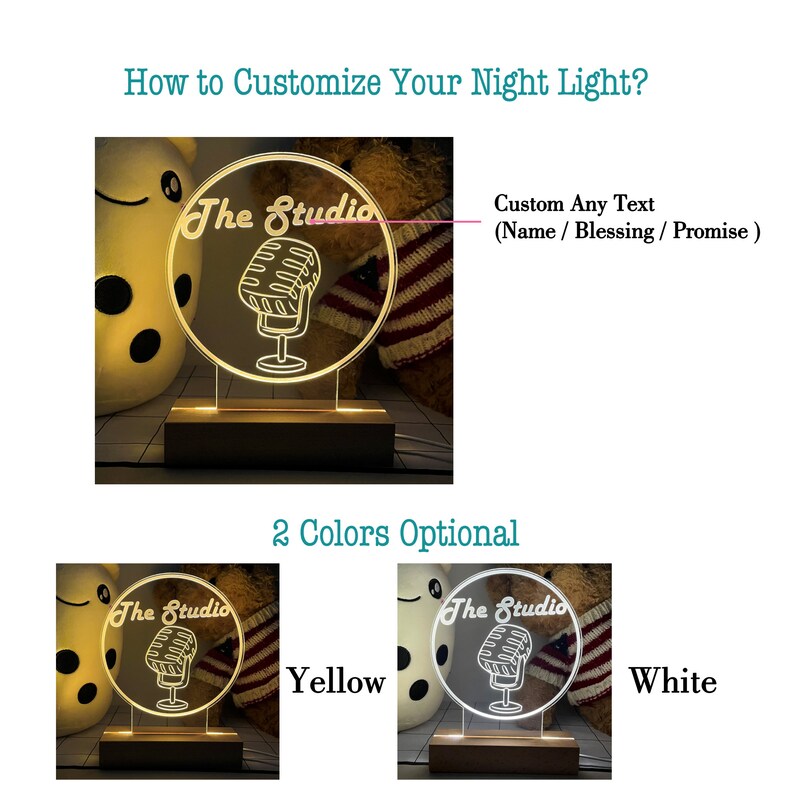 Personalized 3D Illusion Desk Lamps Custom Desk Lamp 3D - Etsy