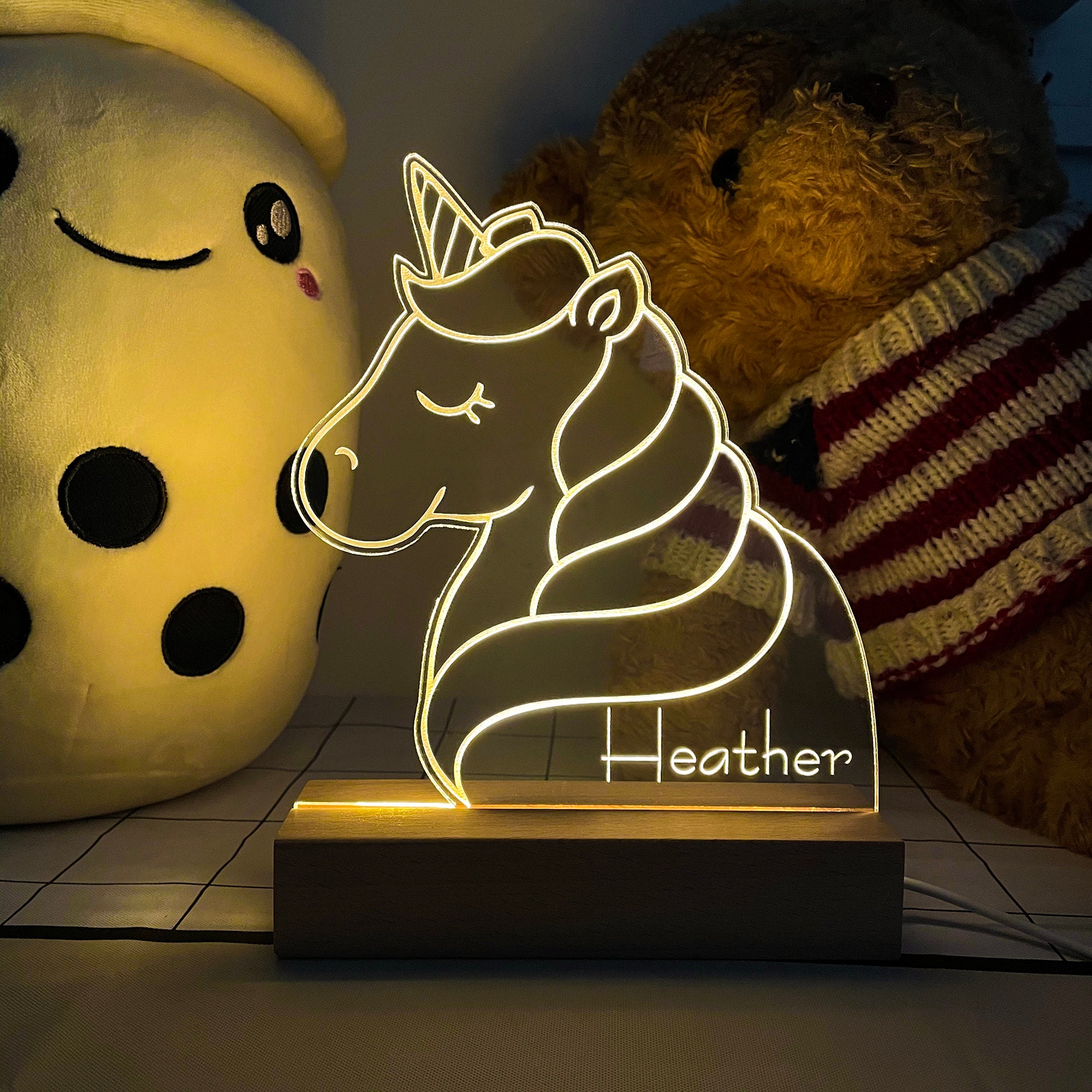 Custom 3D Illusion Desk Lamps Personalized Gift for Her 3D | Etsy