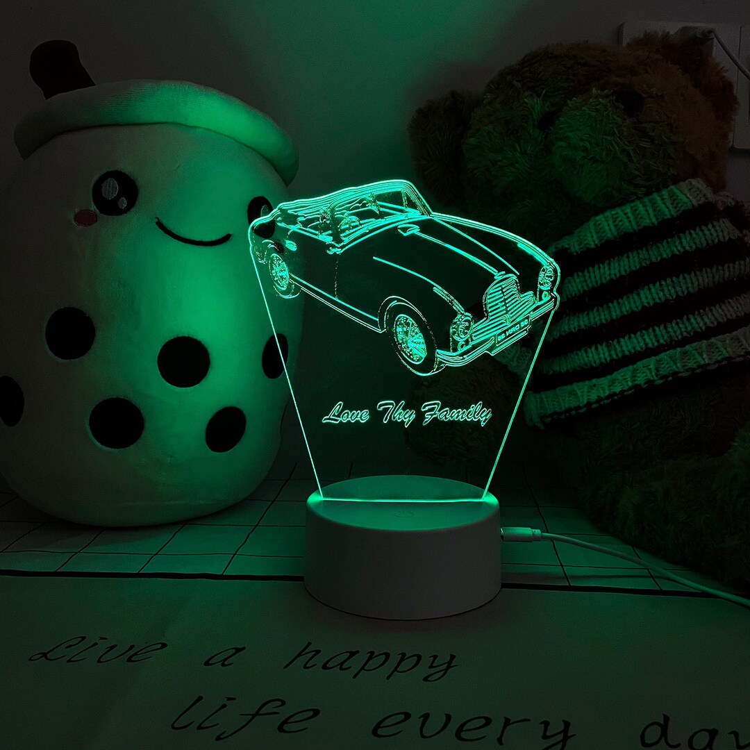 Personalized 3D Illusion Lamp Car, Desk Lamp, Bedside Lamp, Custom Desk ...