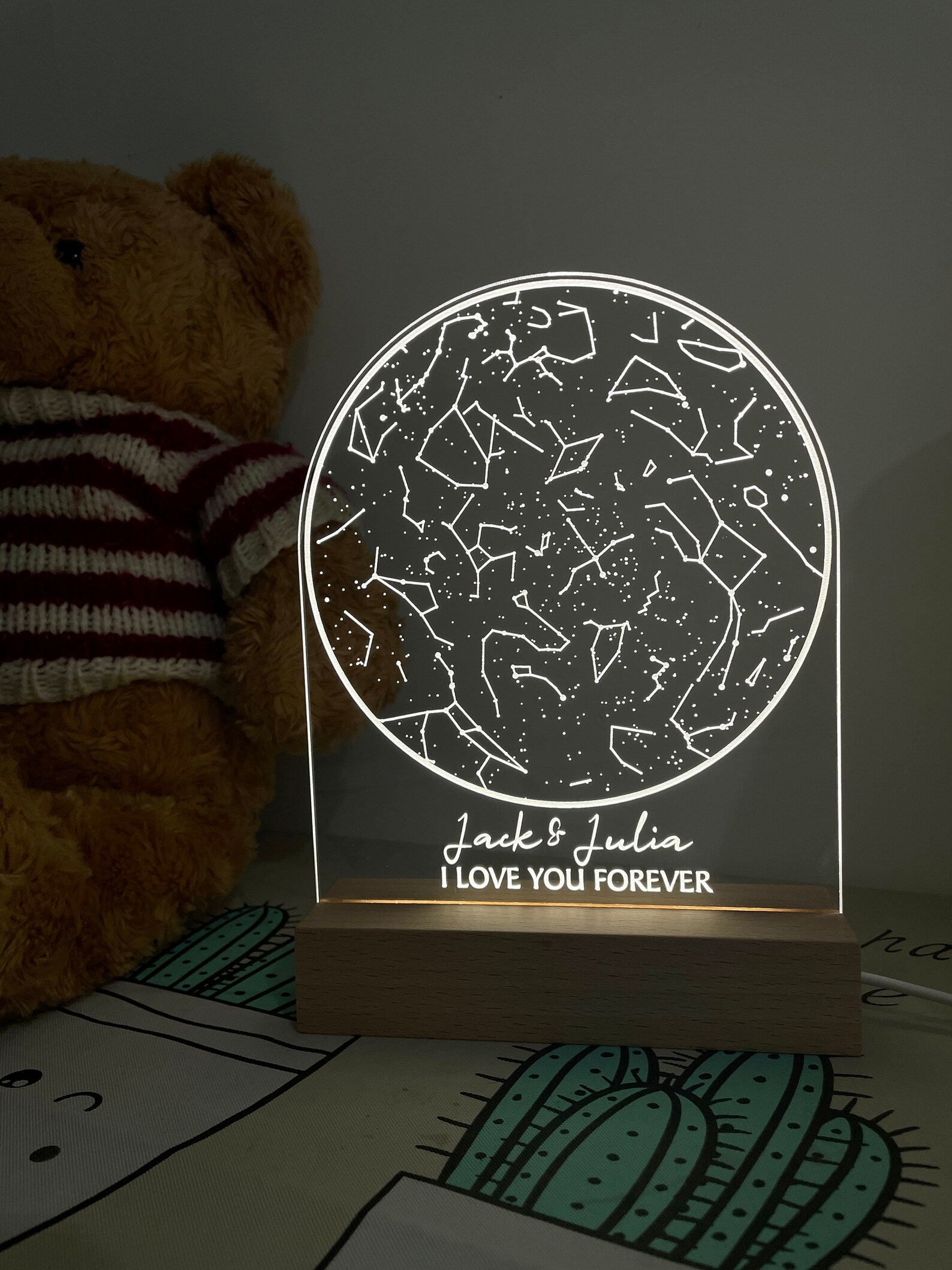 Star Map on Night Light, Personalized Constellation Map, Night Sky ...