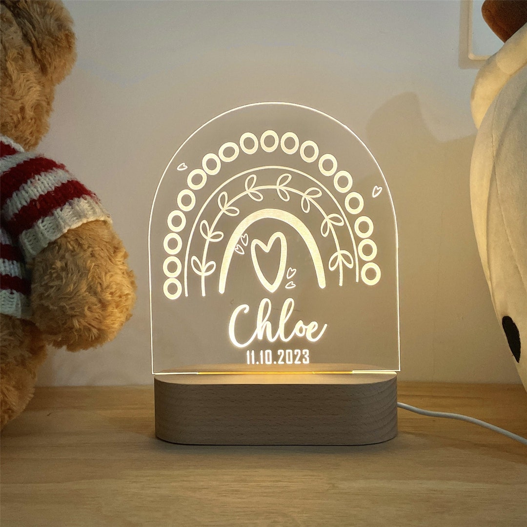 Custom Name Night Light Rainbow, Night Light Baby, Individual Girl or ...