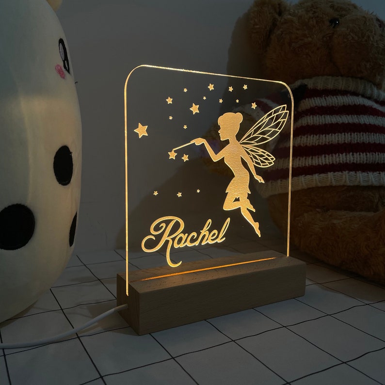 Fairy Night Light - Personalized Name Night Light - Bedroom Decor ...