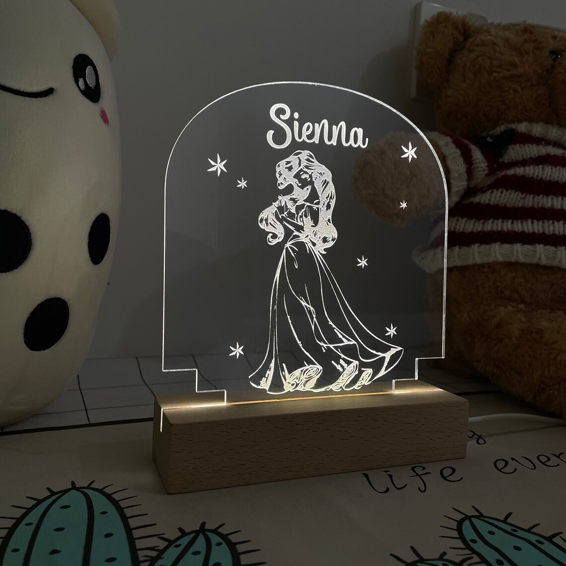 Personalized Princess Fairy Night Light Table Lamp for Kids | Etsy