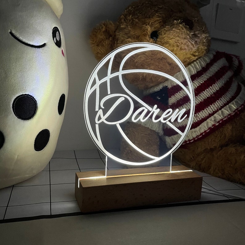 Personalized 3D Illusion Lamp Basketball 3D Lamp Desk Lamp - Etsy