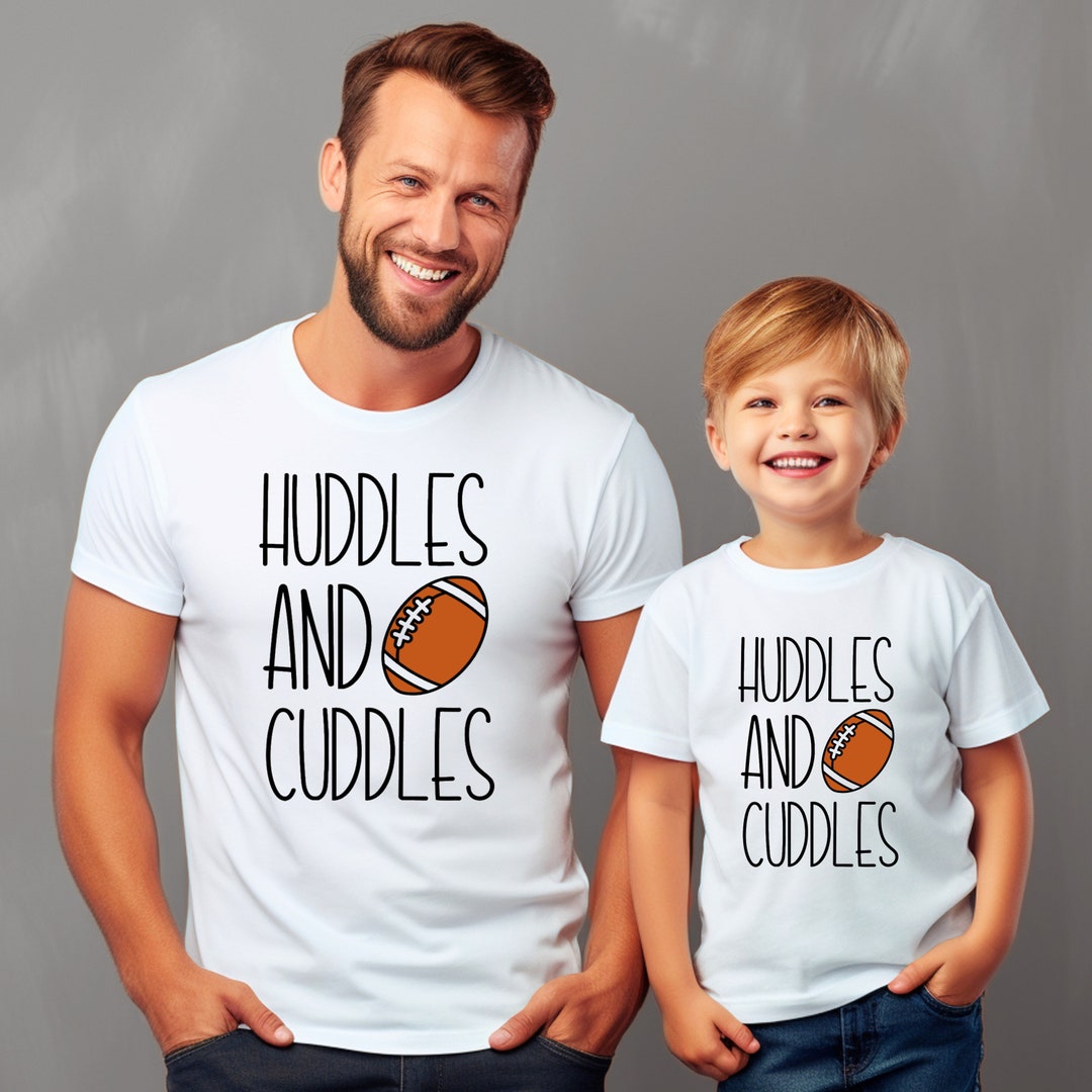 2 SHIRTS Huddles and Cuddles Matching Shirts Football Shirt Fathers Day ...