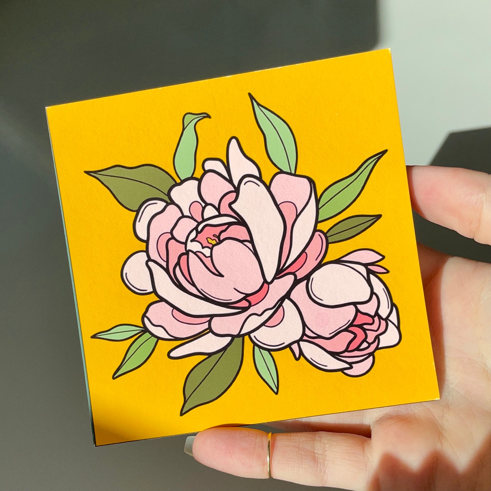 Peony Print Pink Peony Flower Illustration Indiana State | Etsy