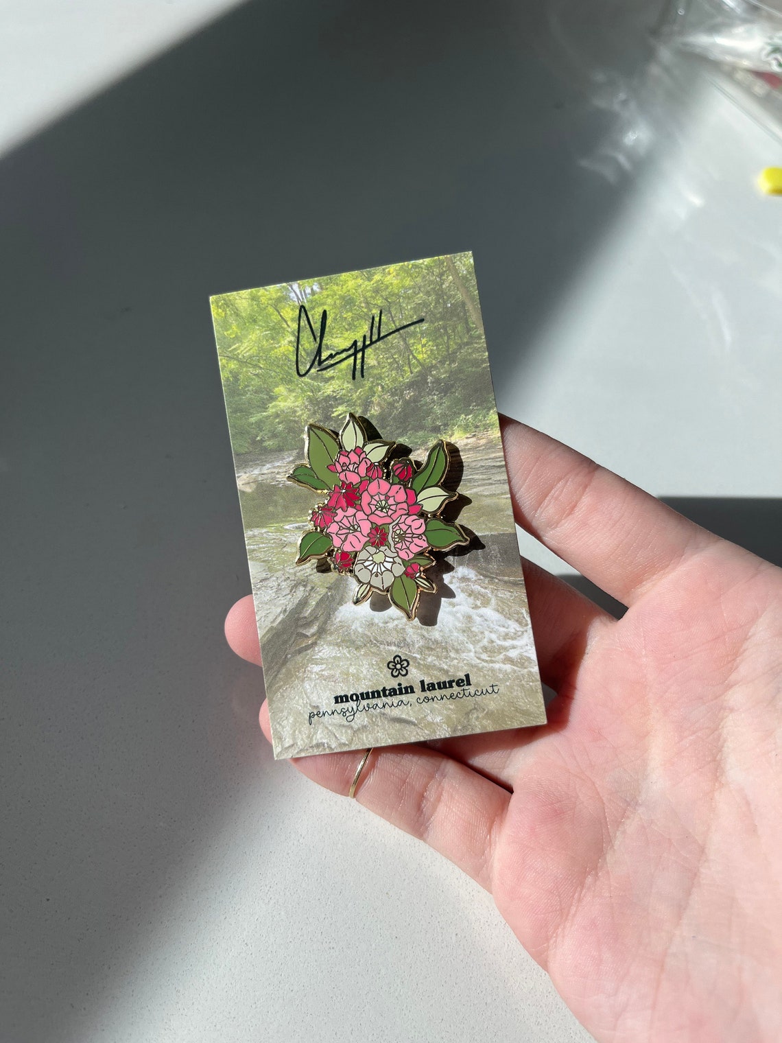 Mountain Laurel Pin Botanical Enamel Pin Pennsylvania State - Etsy