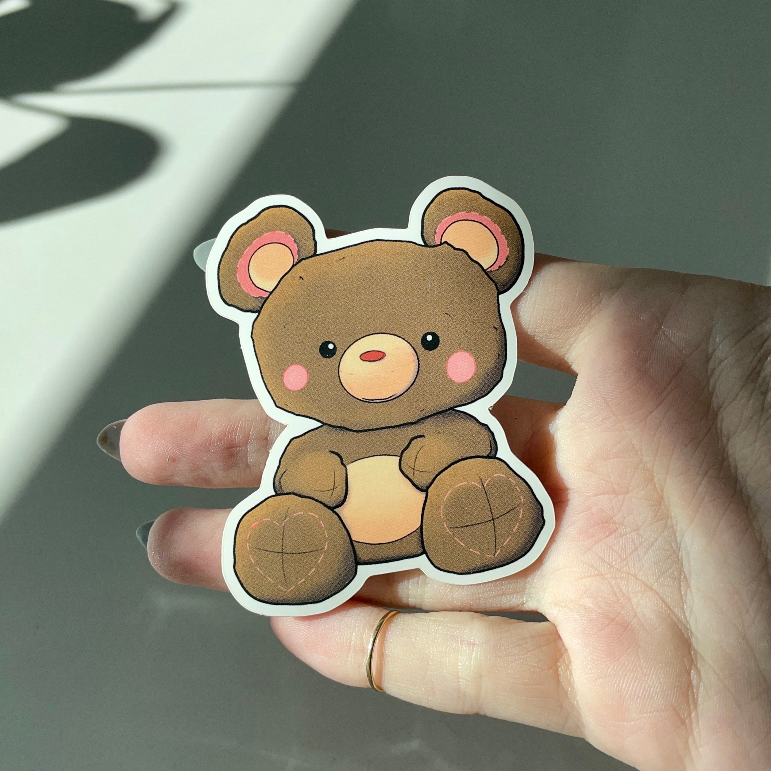 cute-flower-bear-stickers-two-sticker-sheets-kids-craft-scrapbook-brown