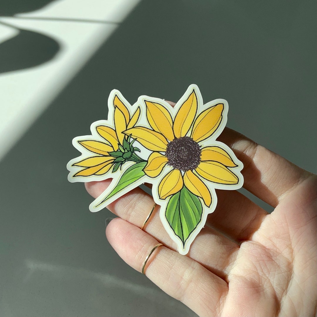 Sunflowers Duo Waterproof Vinyl Glossy Sticker, Maximilian Sunflower ...