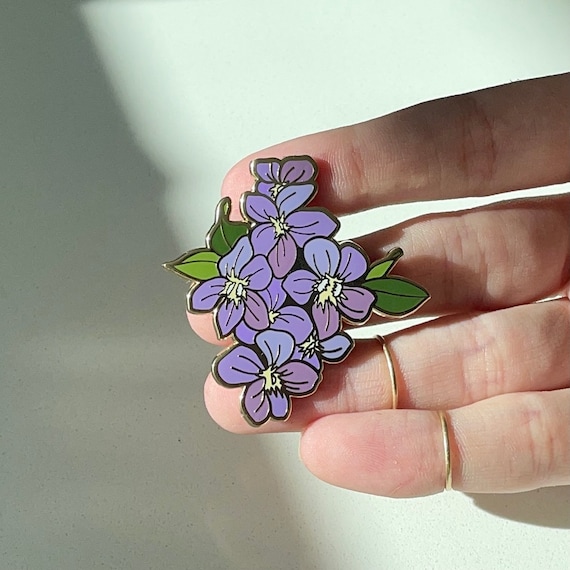 Violet Pin Common Violet Enamel Pin State Flower Artwork | Etsy