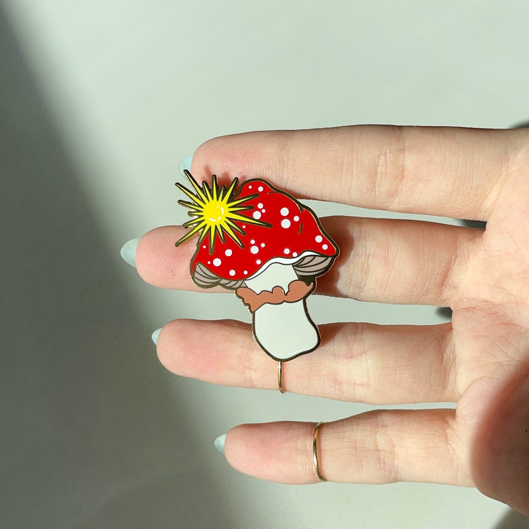 Mushroom Enamel Pin Badge, Magic Mushroom Hard Enamel Pin, Lapel Pin ...