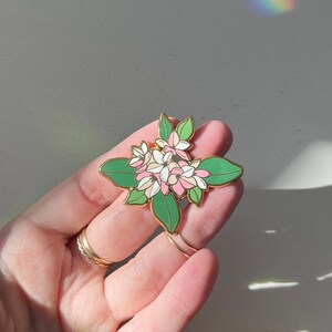 Mayflower Pin, Hard Enamel Pin, Massachusetts State Flower Artwork ...