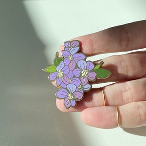 Violet Pin, Common Violet Enamel Pin, State Flower Artwork, Original ...