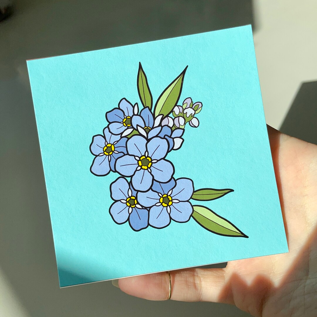 Forget Me Not Print, Floral Illustration, Alaska State Flower ...
