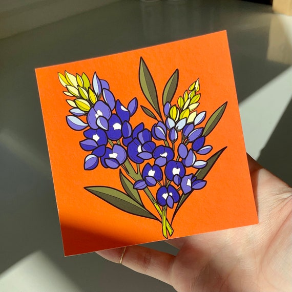Texas Bluebonnet Print Bluebonnet Art Texas State Flowers | Etsy