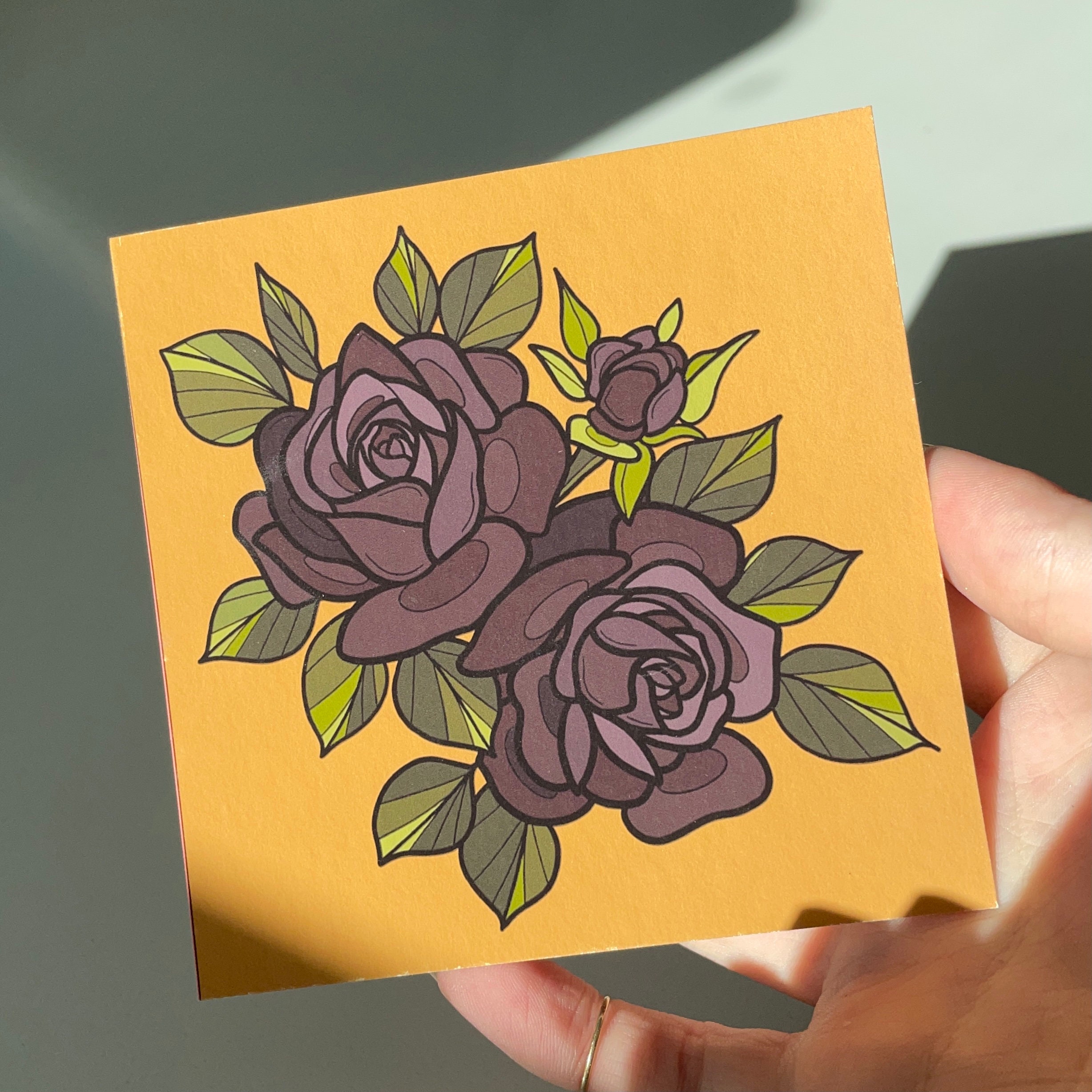 Black Roses Print Rose Flower Illustration New York State | Etsy