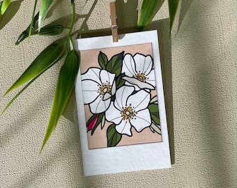 Prairie Rose Flower Art - Etsy